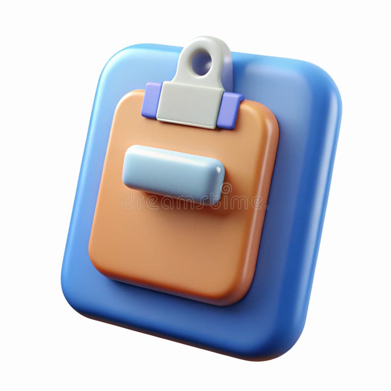 Blue and Orange Clipboard Icon with 3D Design for Office and Task ...