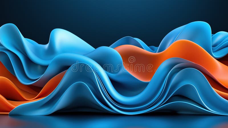 Vibrant Blue and Orange Fabric Creates a Striking Visual Stock ...