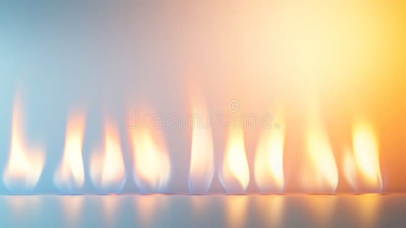 Artistic Lineup of Blue and Orange Flames, Visualizing Intensity ...