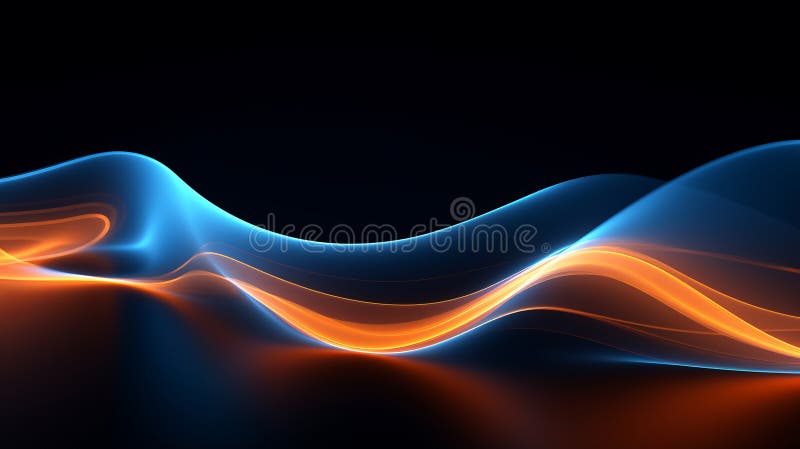 A Vibrant Blue and Orange Light Wave Against a Dark Backdrop ...