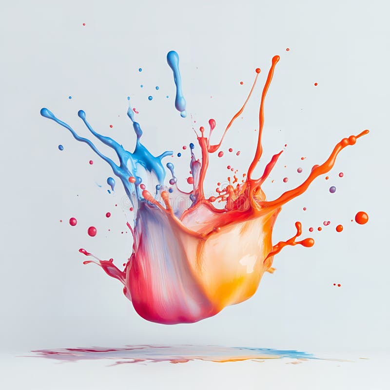 Vibrant Blue Orange Paint Splash Explosion Abstract Art Background ...