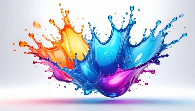 Vibrant Blue Orange Purple Paint Splash Stock Illustration ...