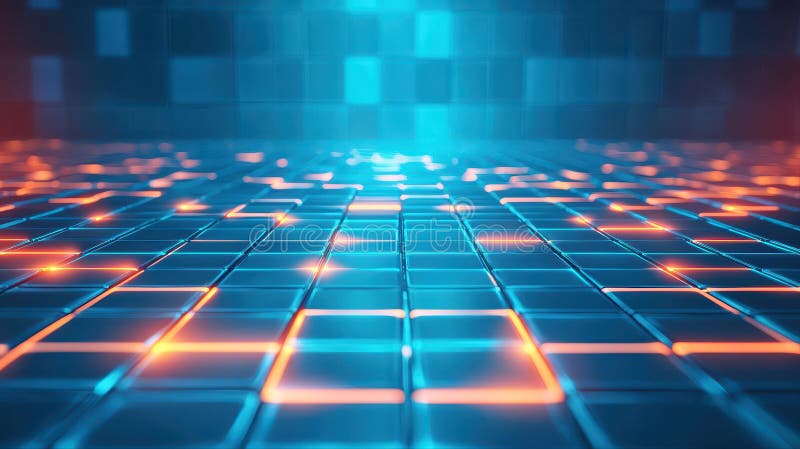 Vibrant Blue and Orange Tiled Pattern Forming a Geometric Design ...