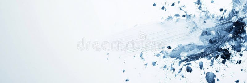 Abstract Blue Splash Art Created with Paint on a White Canvas ...