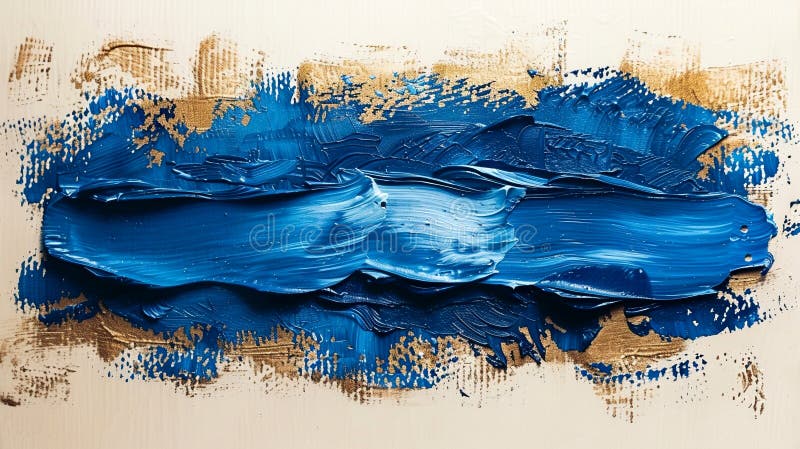 Vibrant Blue Paint Swirls Across a Textured Canvas in an Artistic ...