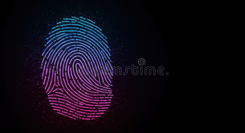 A Vibrant Blue and Pink Digital Fingerprint Scan for Secure ...