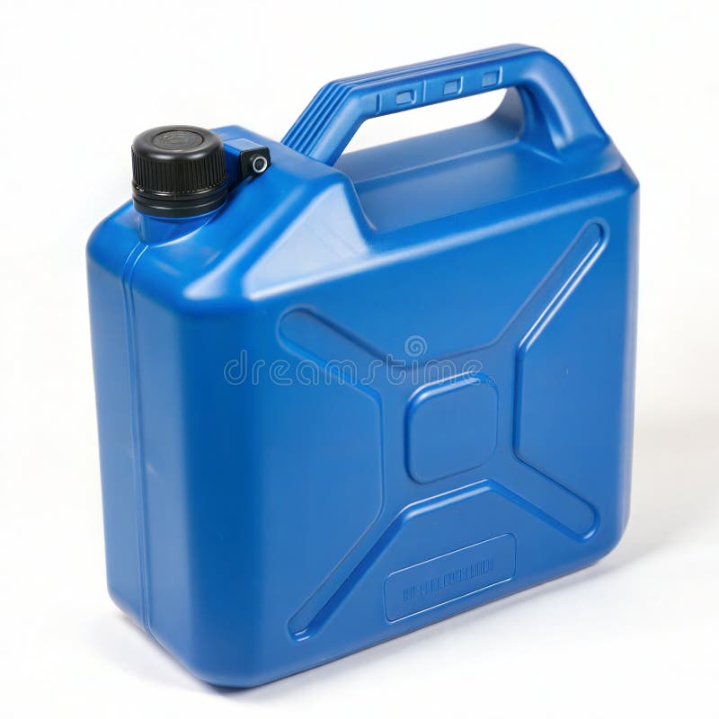 Close-up of a Bright Blue Plastic Fuel Canister. Stock Illustration ...
