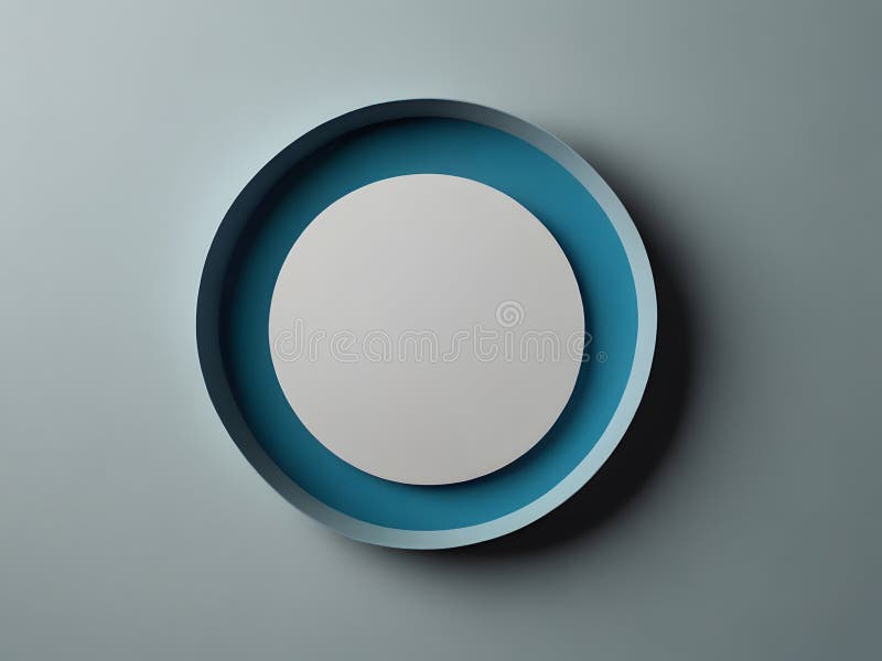 Vibrant Blue Plate Displayed on Neutral Gray Wall Stock Illustration ...