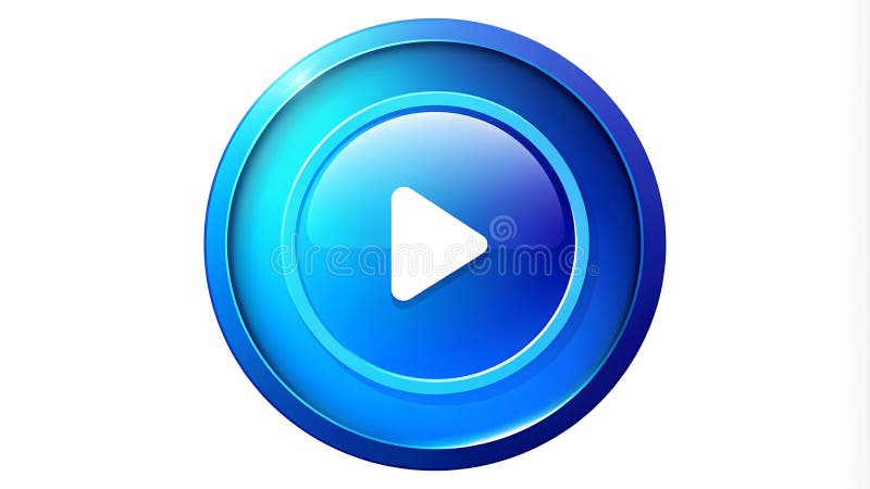 A Vibrant Blue Play Button with a Gradient Effect AI Generated Stock ...