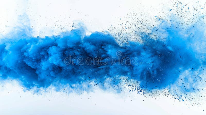 Vibrant Blue Powder Explosion Against White Background Stock Photo ...