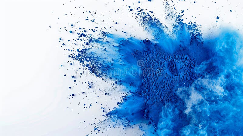 Vibrant Blue Powder Explosion on White Background. Abstract Art ...