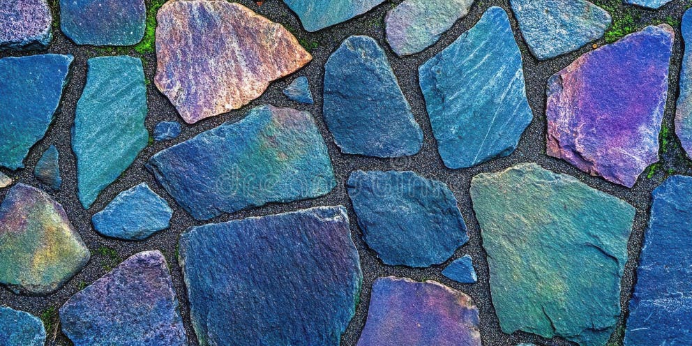 Vibrant Blue and Purple Stone Pavement Texture Background Image Stock ...