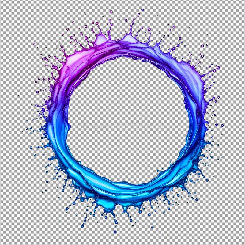 A Vibrant Blue-Purple Water Splash Frame Stock Illustration ...