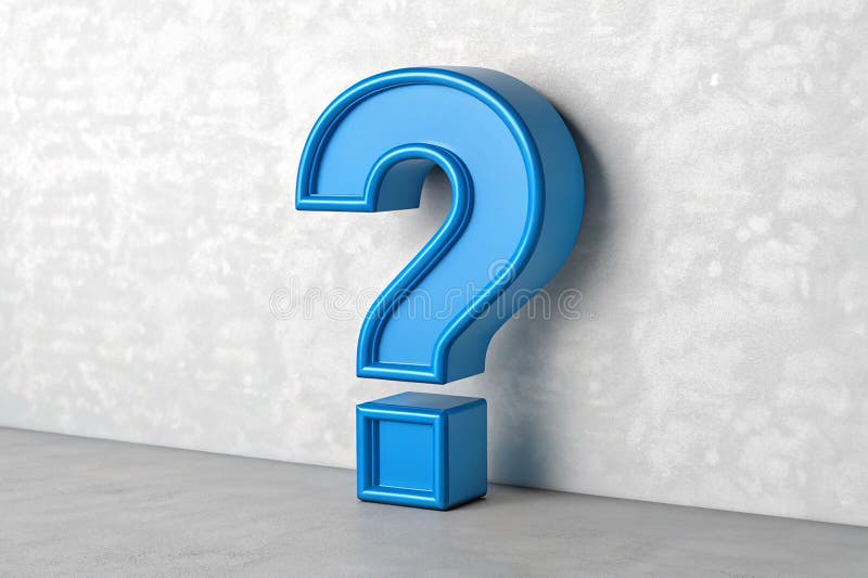 Realistic 3d Blue Question Mark Illustration Stock Illustration ...