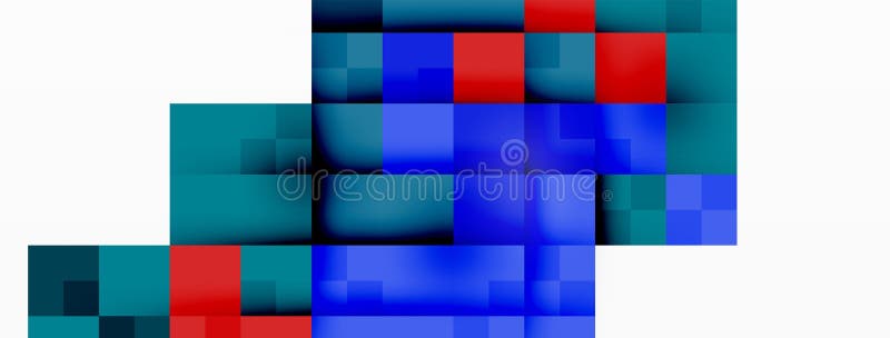 Symmetrical Blue and Red Checkered Rectangle Pattern on White ...