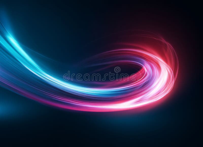 Abstract Digital Art Swirling Blue Red Light Streaks Dark Background Stock Photos - Free ...
