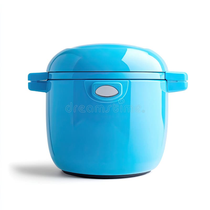 Vibrant Blue Rice Cooker on White Background Stock Photo - Image of ...