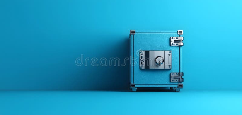 A Vibrant Blue Safe Embodies Security with Modern Digital Locks Against ...