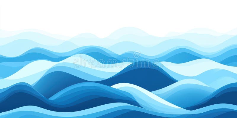 A Vibrant Blue Sea Wavy Decoration, Featuring a Sleek Abstract Wave ...
