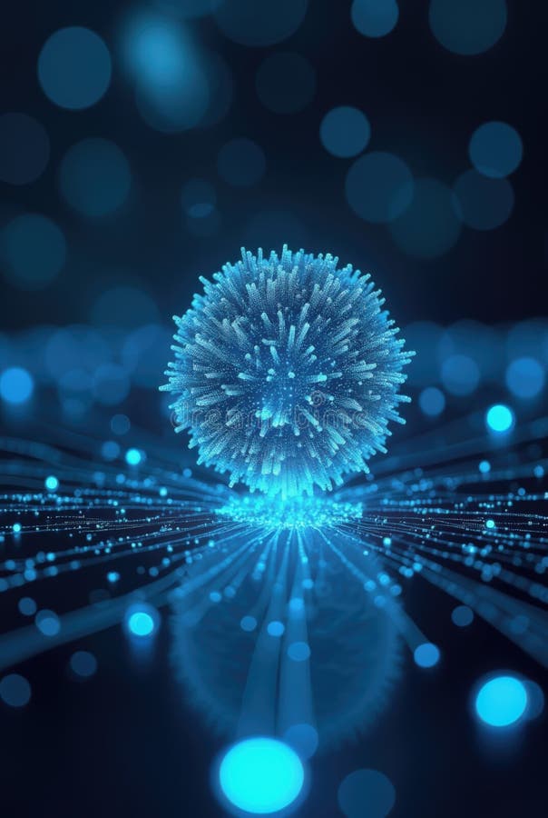 A Vibrant Blue Sphere Appears To Float in the Center, Emitting Rays of ...