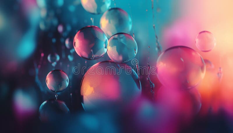 Vibrant Blue Sphere Reflects Beauty in Nature Fresh Water Drop ...