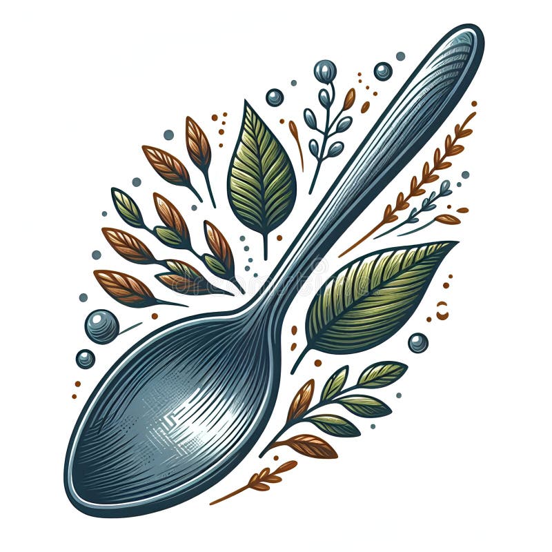 Vibrant Blue Spoon on White Canvas, Isolate Image, Generative AI. Stock ...