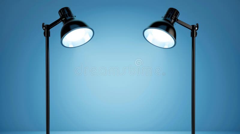 Vibrant Blue Spotlight Background with Stylish Studio Lamps for a ...