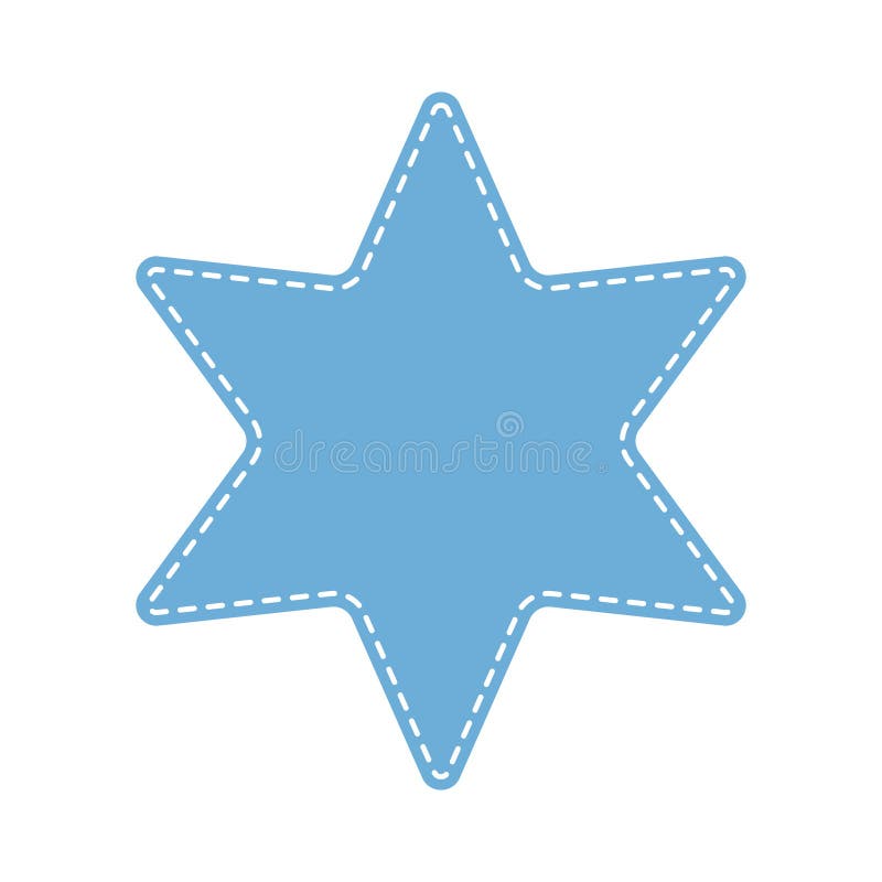 Vibrant Blue Star Stitched Design in Simple Outline Stock Vector ...