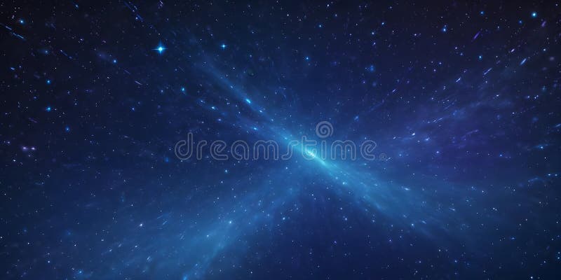 Exploring the Cosmos Distant Blue Starfield with Nebula Light Trails ...