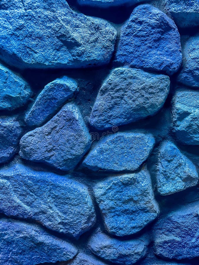 Vibrant Blue Stone Wall Texture for Artistic Backgrounds Stock Image ...