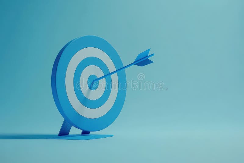 Vibrant Blue Target with Bullseye and Arrow Representing Goals ...
