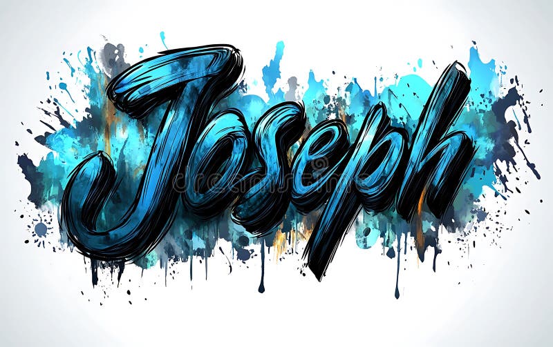 Vibrant Blue Text with Artistic Paint Splatter Background. Stock ...