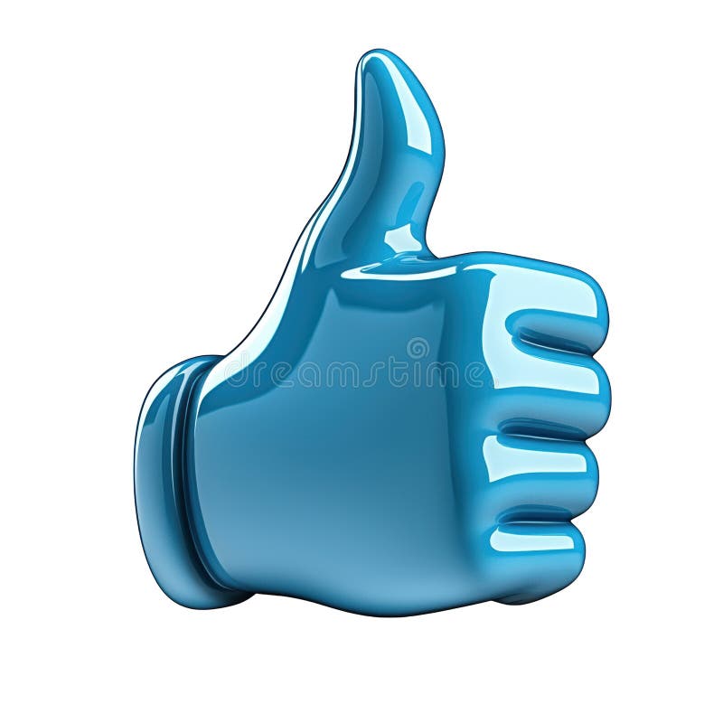 Vibrant Blue Thumbs Up Icon Symbolizing Positivity and Approval Stock ...