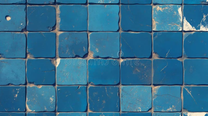 Vibrant Blue Tiles with Distinctive White Grout Pattern for Interior ...