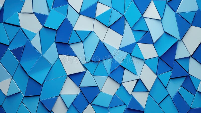 Vibrant Blue Triangle Mosaic Banner Features a Modern Design with Flat ...
