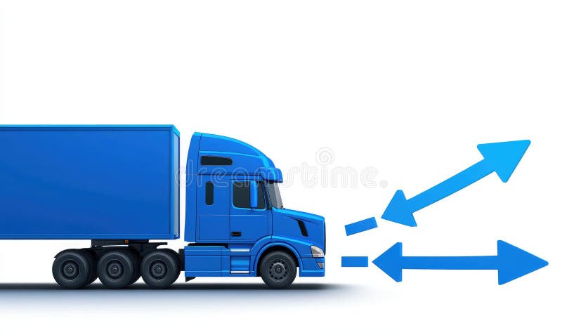 A Vibrant Blue Truck with Motion Arrows, Symbolizing Logistics and ...