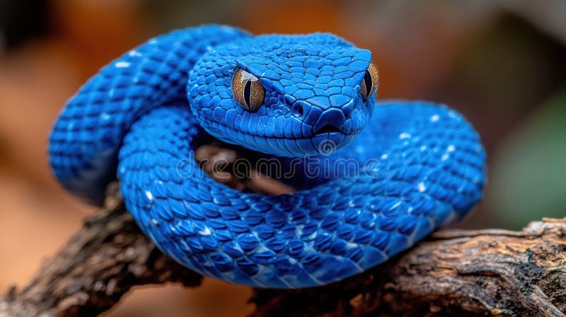 Vibrant Blue Venomous Snake Stock Image - Image of colors, fauna: 370695635