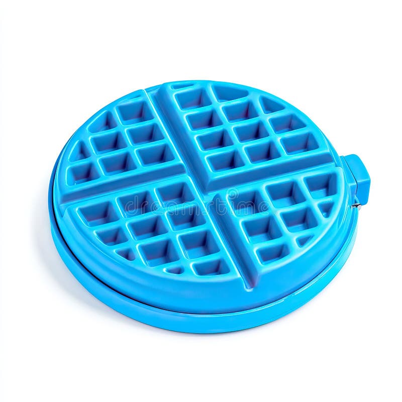 Vibrant Blue Waffle Maker on White Background Stock Image - Image of ...