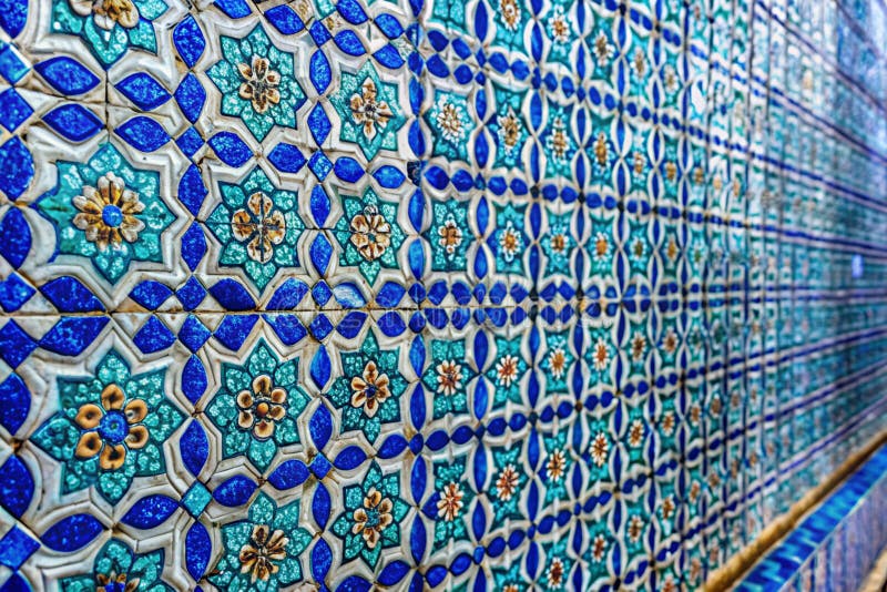 Vibrant Blue Wall with Unique Square Pattern Stock Illustration ...