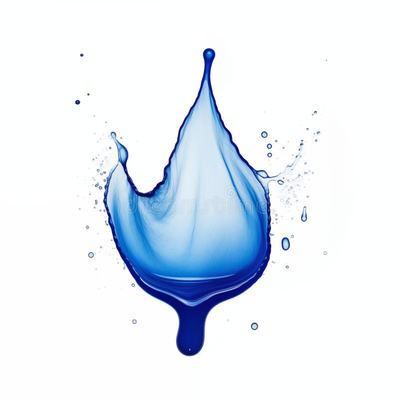 Vibrant Blue Water Splash with Droplets in Motion on White Background ...