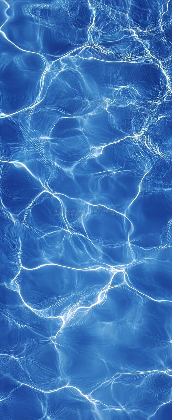 Vibrant Blue Water Surface with Dynamic Light Reflections in Clear ...