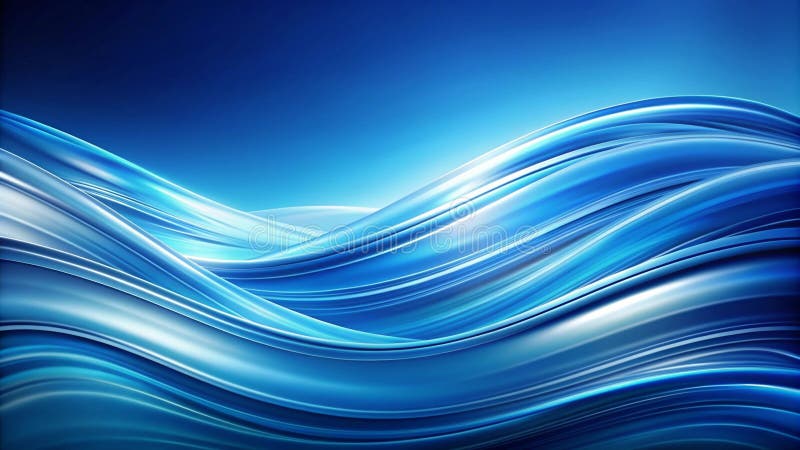Vibrant Blue Waves Flow Across the Image, Creating a Sense of Movement ...
