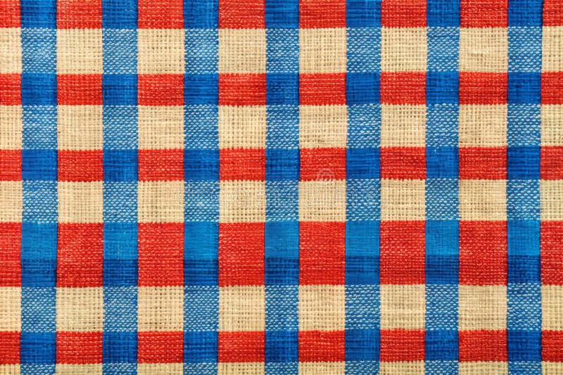 Vibrant Blue and White Checkered Textile on Beige Background a Detailed ...