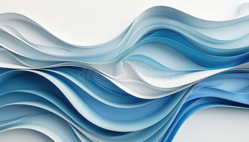 A Vibrant Blue and White Wave Design is Showcased on a Pristine White ...