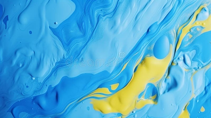 Vibrant Blue and Yellow Abstract Paint Backdrop with Fluid Grunge ...