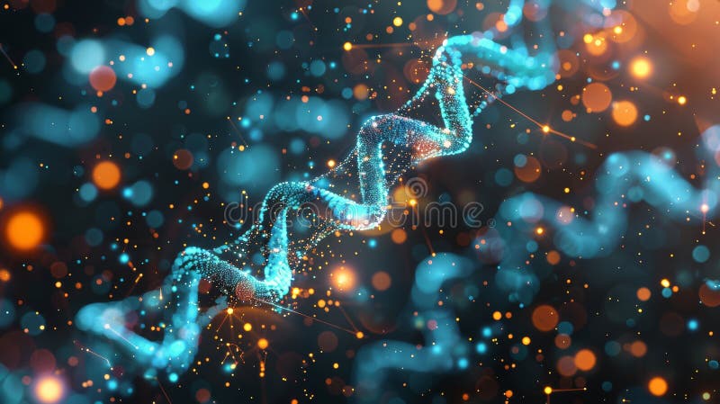 Vibrant Blue and Yellow Lights Strand 3D Rendering Stock Illustration ...