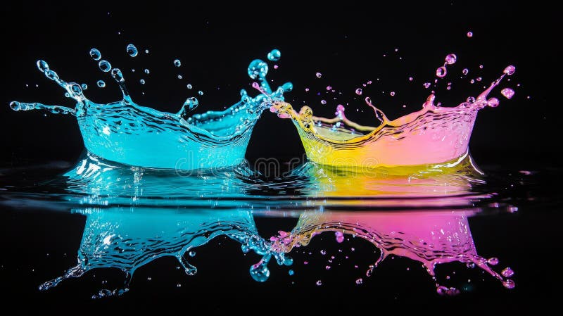 Dynamic Crown-shaped Water Splash Against a Blue Background Stock Image ...