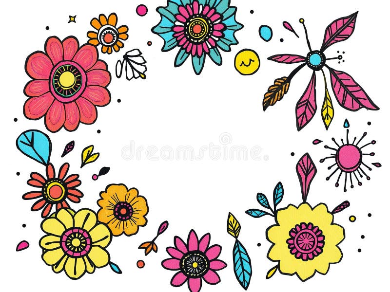 A Vibrant Boho Aperture HandDrawn Doodle Art for a Stylish Eclectic ...