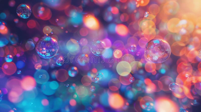 Vibrant Bokeh Background with Floating Bubbles in Various Sizes ...