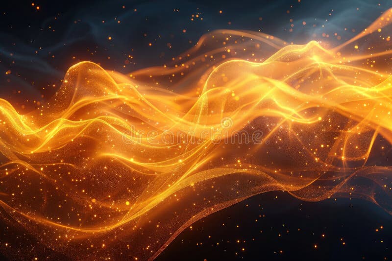 Yellow Flow Wave Abstract Texture for Dark Wallpaper & Cover Design ...